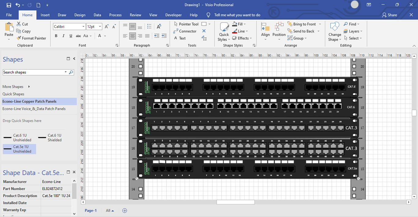 Econo-Line Visio stencils are available - Econo-Line